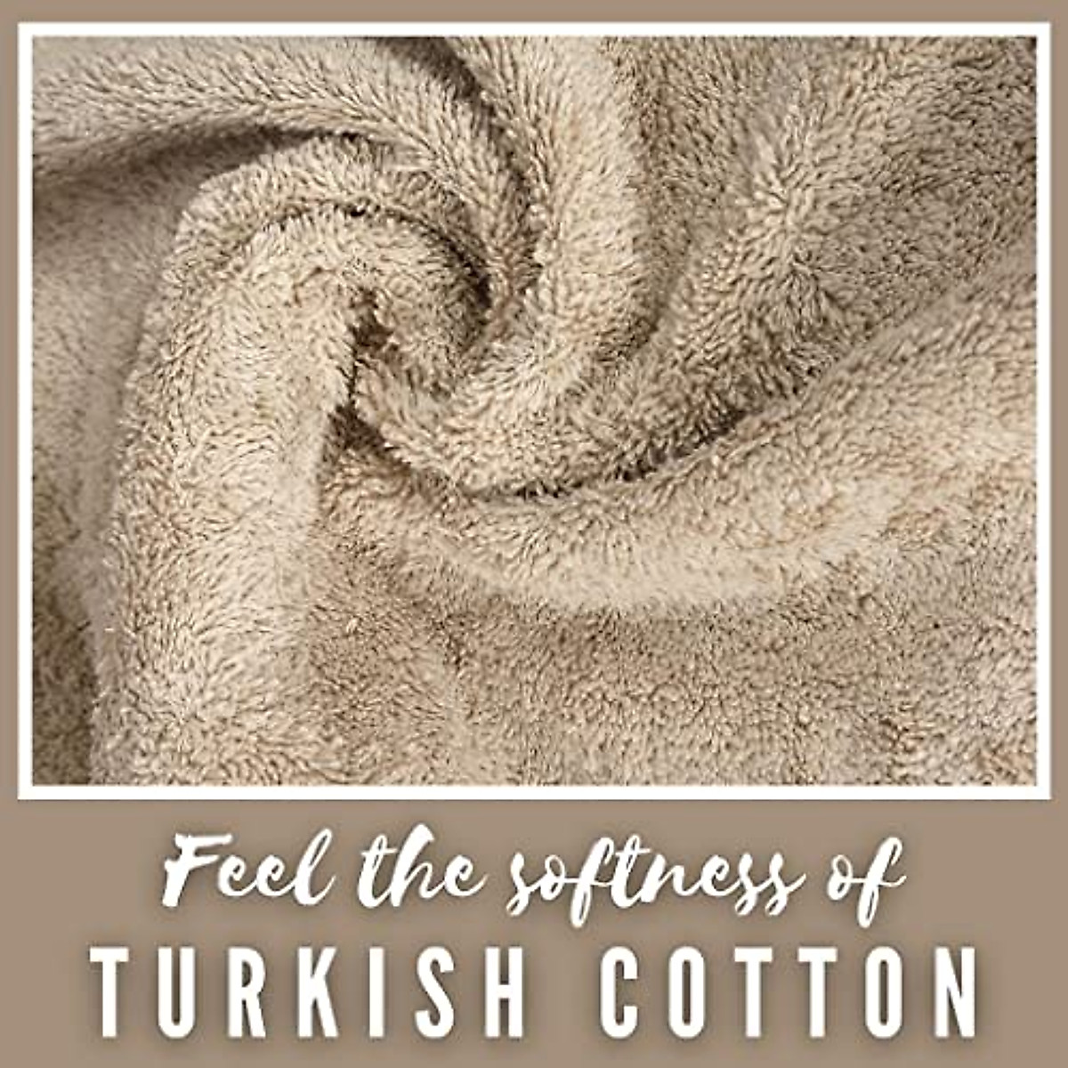 Monogrammed Towel Set, Hotel & Spa Quality, Super Soft, Highly Absorbent, Bathroom Sets, 100% Cotton Personalized 6 Piece Towel Set, Includes 2 Bath Towels, 2 Hand Towels, 2 Washcloths, Beige