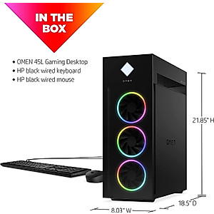 HP OMEN 45L GT22 Gaming Desktop Tower - 13th Gen Intel Core i9-13900K 24-Core up to 5.80 GHz CPU, 128GB DDR5 RAM, 4TB NVMe SSD + 1TB HDD, GeForce RTX 3070 8GB GDDR6, Windows 11 Pro, Jet Black