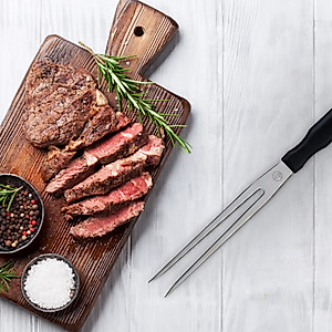 Messermeister Pro Series 7” Straight Carving Fork - German X50 Stainless Steel & NSF-Approved PolyFibre Handle - Rust Resistant & Easy to Maintain - Made in Portugal