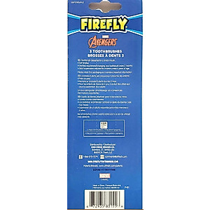 Firefly Avengers Toothbrush Pack (3) Toothpaste Kit Features Avenger Characters Iron Man Captain America Black Panther Travel Dental Set for Kids.