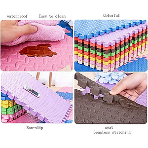 ALGFree Kids Bedroom Interlocking Reversible Soft Foam Play Mats for Gym, Play Area, Exercise, Child Playmat Crawling Mat (Color : Pink, Size : 30x30x1cm-16pcs)