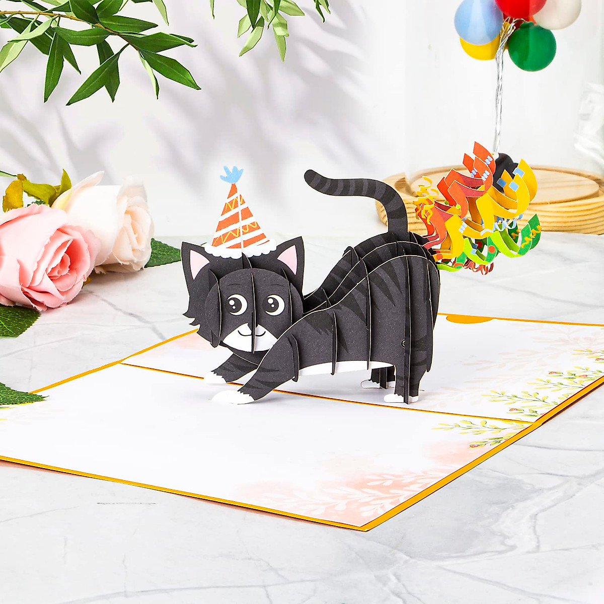 createreedo Cat Birthday Cards, cat pop up Cards pop up birthday cards for cat lovers, women, men,wife,husband,friends,kids etc.