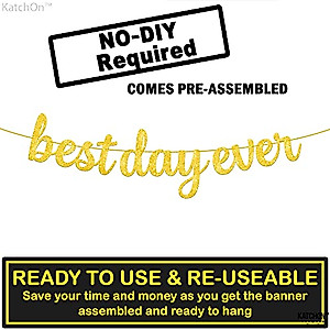 KatchOn, Gold Best Day Ever Banner - 10 Feet, No DIY | Gold Glitter Best Day Ever Sign, Graduation Decorations | Best Day Ever Decorations, Wedding Day Decorations, Graduation Party Decorations 2023