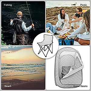 Smartmak Fast Folding Chair, Reinforced, Suitable for Sauna, Beach and Picnic - Grey