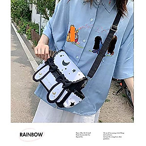 VTYUBX Japanese Kawaii Bunny Ear Backpack with Cute Manga Girl School Backpack Book Bag Satchel Student Cosplay Teen Lolita JK (Black, Small)