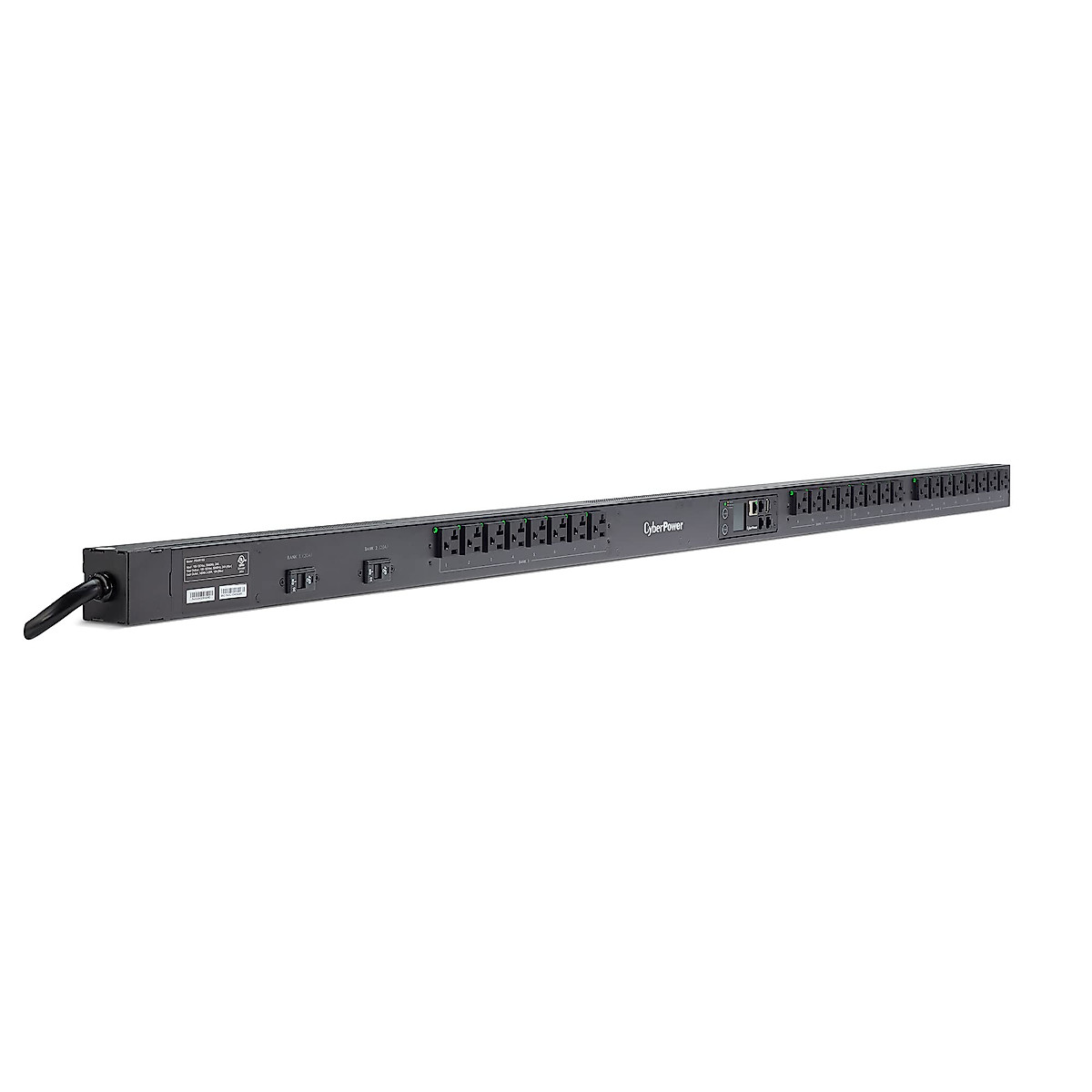 CyberPower PDU81102 Switched Metered Outlet PDU, 100-120V/30A, 24 Outlets, 0U Rackmount, Black