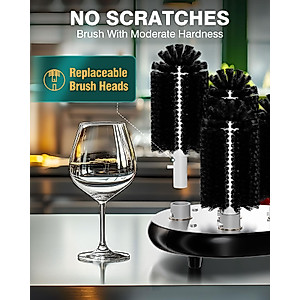 WantJoin Electric Commercial Glass Washer,Winery Wine Glass Cleaning Machine,5 Cleaning Brush Washers Glass,Perfect for Bars and Cafes