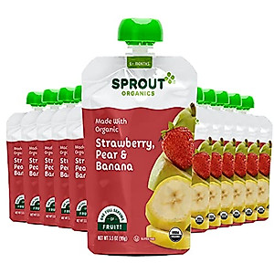 Sprout Strawberry Pear Banana Organic Baby Food 3.5 oz Pack of 12
