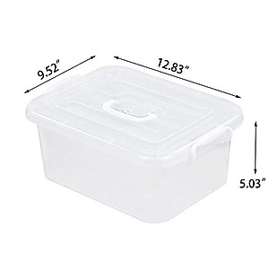 Sandmovie 8 Quart Plastic Storage Boxes with Lids and Handles, 2 Packs