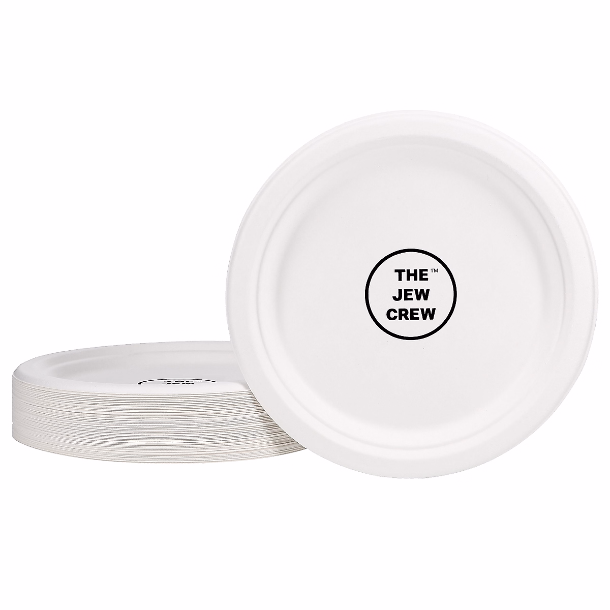 The Jew Crew 10 Inch Disposable Plates, 50 Count. Perfect for Shabbat, Shabbos, Jewish Parties, Birthdays, Bar/Bat Mitzvahs, Chanukah, Passover, and other Jewish Holidays.