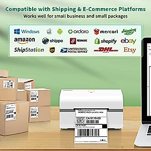 JADENS 3X5 Bluetooth Shipping Label Printer, Thermal Label Printer for Small Packages, Label Maker Machine, Support Windows, Mac, Chromebook, iOS, Android, Compatible with Amazon, Ebay, Etsy, USPS
