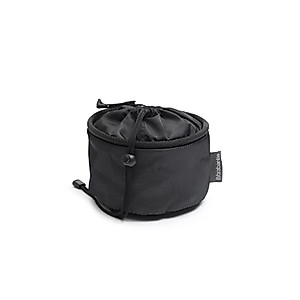 Brabantia Compact Clothespin Storage Bag with Hanging Loop & Closing Cord (Matt Black) Space Saving Organizer for Clothes Pins, Hangs on Clothesline or Drying Rack, Holds up to 75 Pins