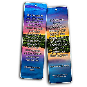 Bookmarks for Bible Verses About Grace NIV (30 Pack) - Handy Reminder Book Marker About God’s Grace