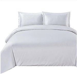 Royal Tradition Made in USA- Cool and Crisp Percale Cotton Duvet Cover Set (King/California King, White) Comforter Cover with 2 Pillow Shams