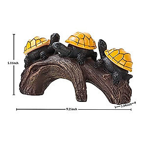 pearlstar Solar Outdoor Statues Turtle on Log Yard Decor, Waterproof Figurine Light Garden Decorations Lawn Ornaments for Patio, Backyard, Gift for Mom Woman Grandma Lovers