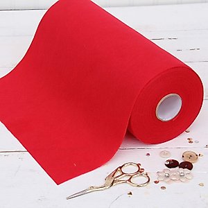 Threadart Premium Felt Roll - 12" x 10yd - Red | Soft Wool-Like Feel | 1.2mm Thick Fabric for DIY Crafts, Sewing, Crafting Projects | Compatible with Cricut Maker