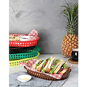 New Star Foodservice 44041 Fast Food Baskets, 10.5 x 7 Inch, Set of 12, Black