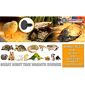 Mandala Crafts Heat Lamp for Reptiles - Ceramic Heat Emitter Infrared Light Bulb with No Light for Chicken Coop Turtle Bearded Dragon Dog Pet Brooder 100W Pack of 2 Black