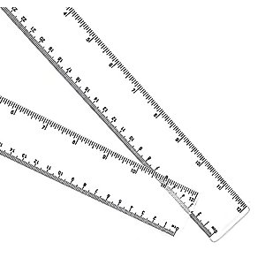 Kyweel 2 Packs of Plastic Ruler Measuring Tools, Suitable for Schools, Offices, Homes, with Inches and Metric (Transparent, 12 Inches)