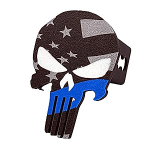 Punisher Blue Line Dark Mode Hitch Cover - Made in USA