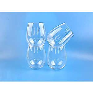 18-ounce Acrylic Glassses Stemless Wine Glasses, set of 6 Clear - Unbreakable, Dishwasher Safe, BPA Free…