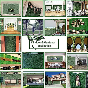 ODTORY Artificial Grass Wall Backdrop Panels,10 X 10 in 12P(8.4 sqft) UV-Anti Greenery Boxwood Panels for Indoor Outdoor Green Wall Decor & Ivy Fence Covering Privacy