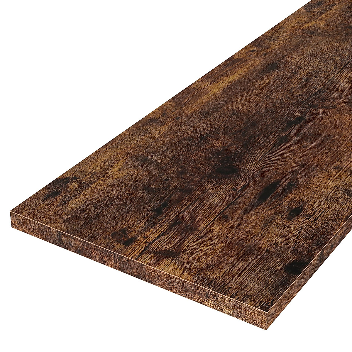 Yusong Geometric Bookcase, Bookshelf 6-Tier S Shaped Book Shelves for Bedroom, Modern Wood Decorative Display Shelf Tall Book Case for Home Office, Rustic Brown