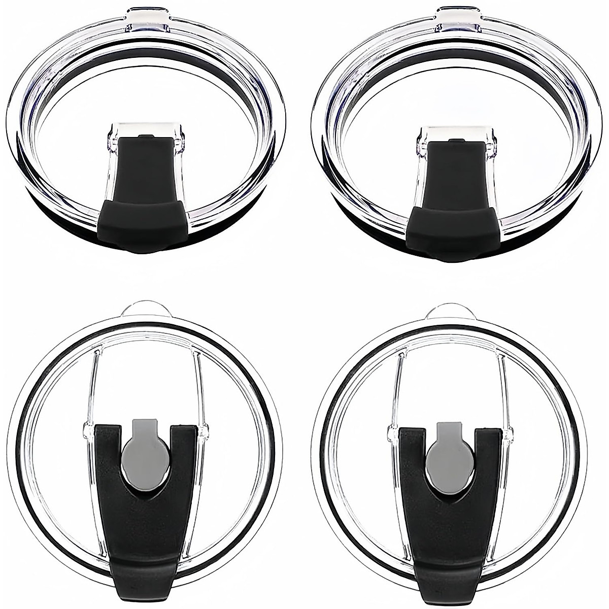 Accfore 4 Pack Replacement Lids for Yeti Tumblers,30 oz Tumbler Lids,Spill Proof Lids for Yeti Tumblers,Tumbler Lid for Yeti Tumbler 30 oz,Tumbler Lids 30 oz Replacement Lid,Black