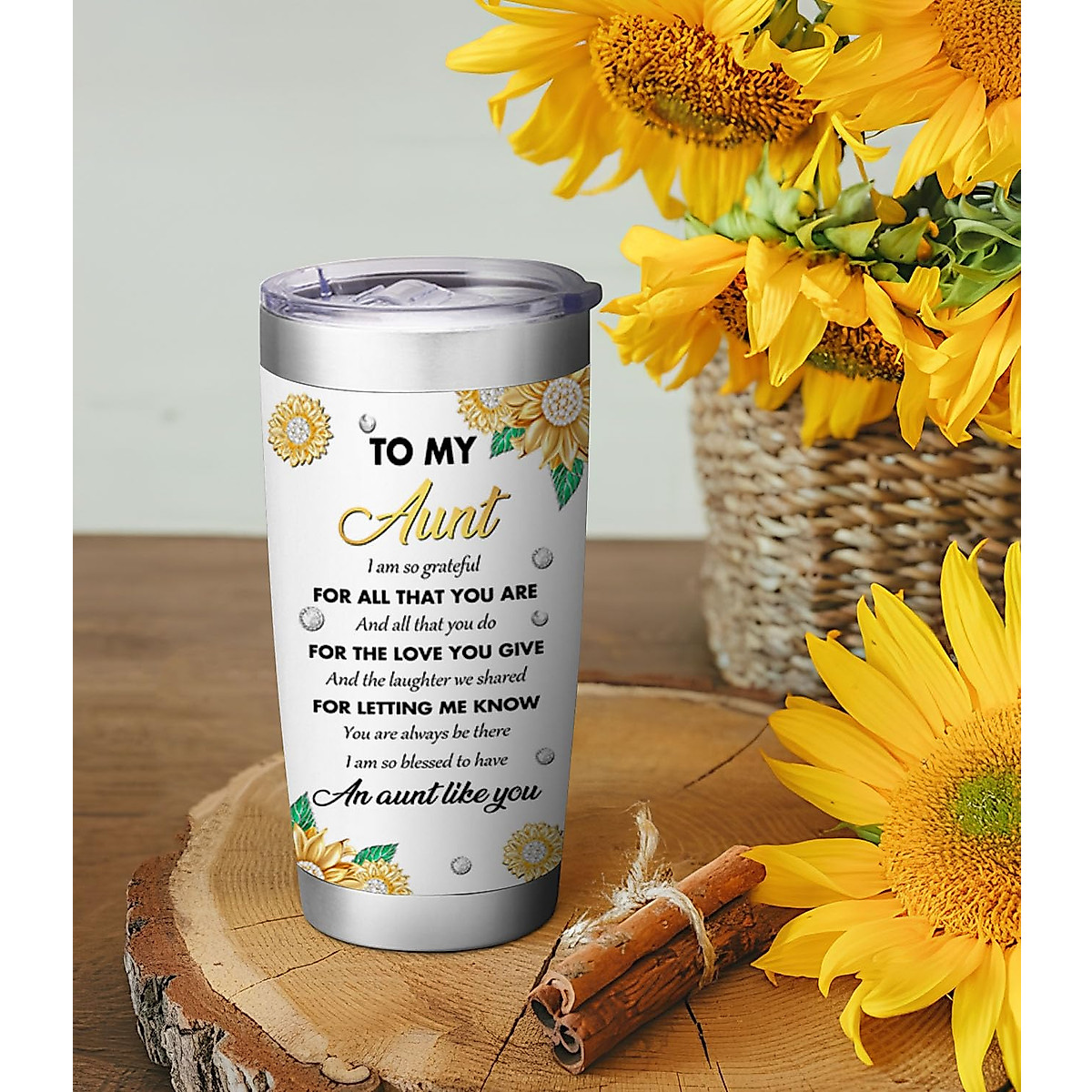 Pininerr Aunt Coffee Cup - 20 oz Vacuum Insulated Stainless Steel, Ideal Aunt Birthday Gift