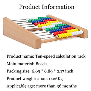 Artist Unknown Abacus for Kids Math Preschool Number Learning Classic Wooden Toy Developmental Toy Wooden Beads 8 Extension Activities Great Gift Toddler Girls and Boys