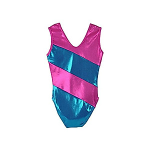 Obersee Girl's Gymnastics Leotard, Pink Diagonal, CXXS