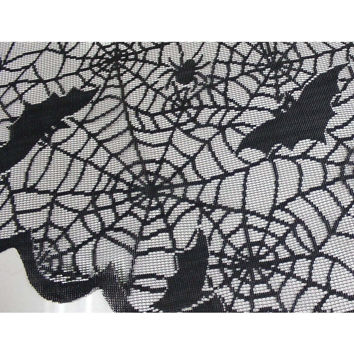 Tonfant Black Lace Tablecloth Round Overlay with Spider Web and Mat for Halloween Party,Easter,Fireplace and Mantle Cover Decoration (Round 70", Black)
