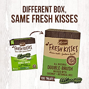 Merrick Fresh Kisses Oral Care Dental Dog Treats For Dogs Extra Small Dogs 5-15 lbs