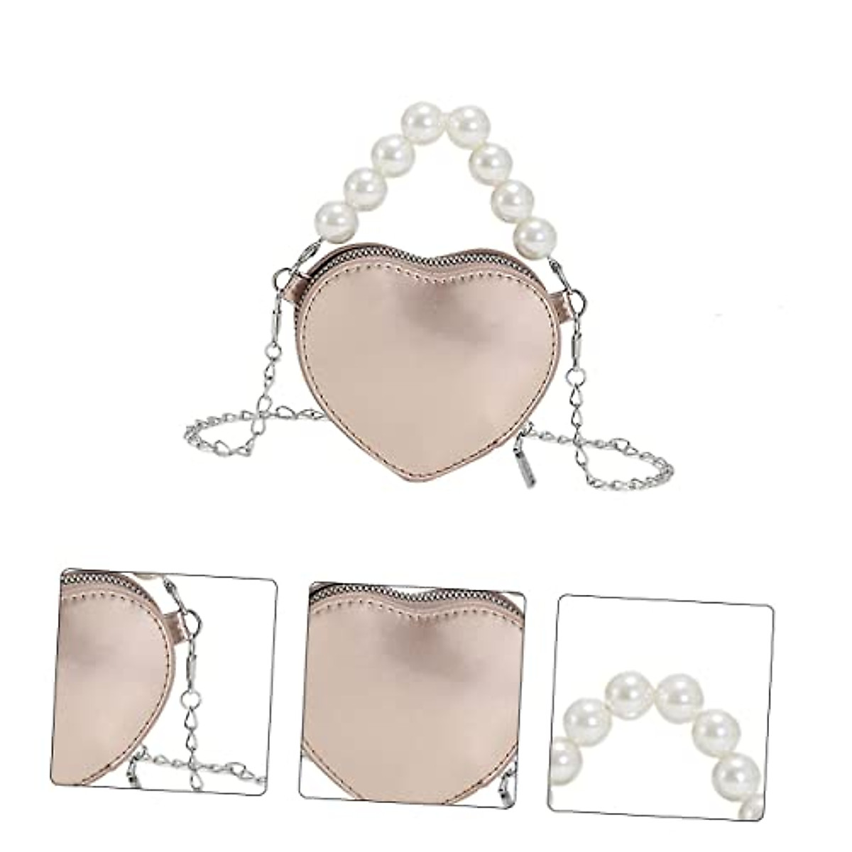 TENDYCOCO 5pcs Fashion Clutch With Wrist Handle Day Mini Strap Bag Gifts Shaped Chain Crossbody Cross Shoulder Small Tote Gift Body for Purse Heart-shaped Women Pearl Evening Girl Handbag