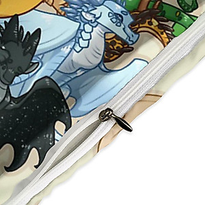 SHELLCELL Wings-of-Fire Dragon 3 Pieces Duvet Cover Set, Soft Bedding Comforter Cover Set with Zipper Closure, 1 Duvet Cover and 2 Pillowcases for Bedroom All Season 79"x90"