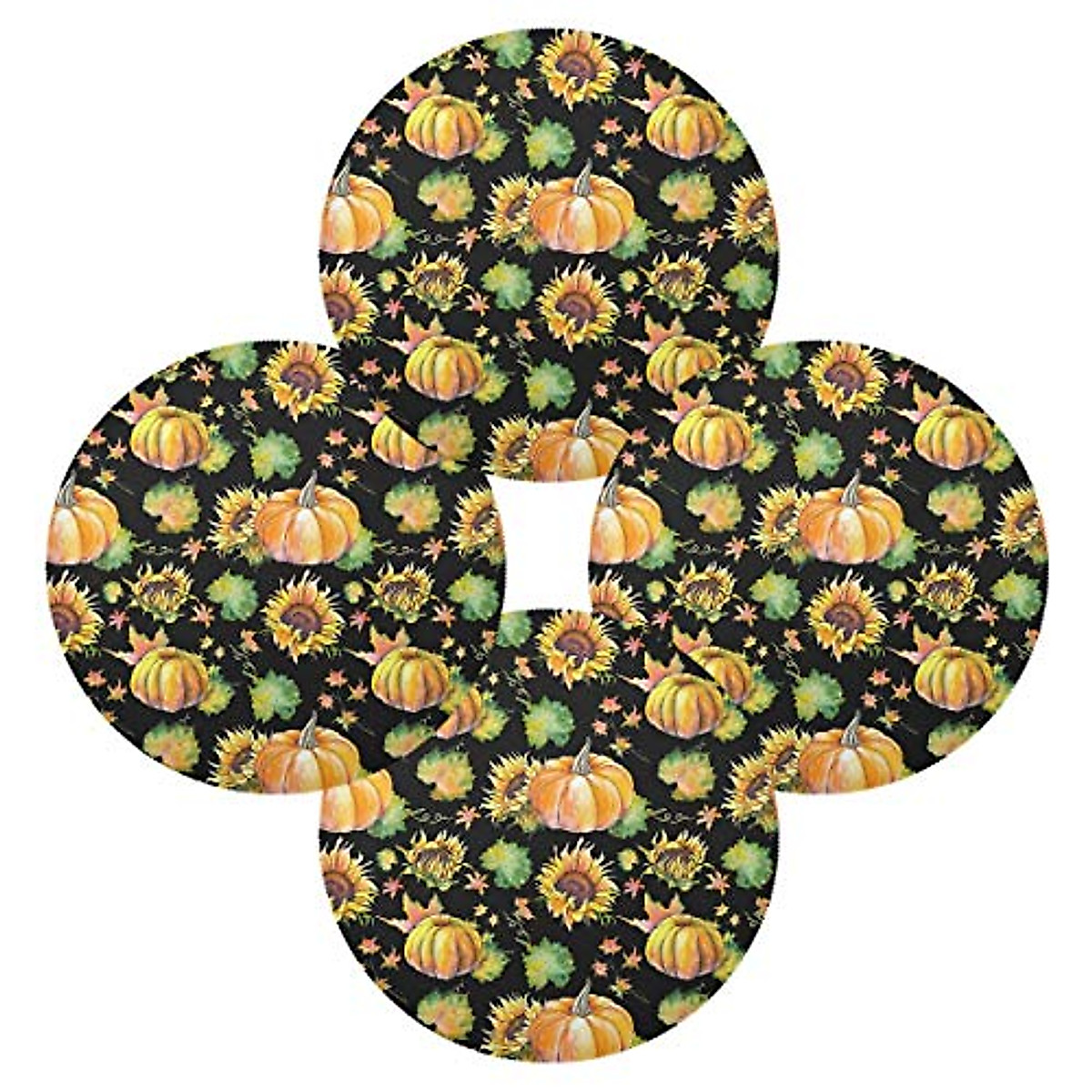 Placemats for Dining Table Mats - Autumn Pumpkins Sunflowers Leaves Branches Place Mat Holiday Place Mats Home Decoration 15.4 inch
