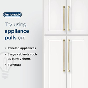 Amerock BP54046FB | Matte Black Appliance Pull | 18 inch (457mm) Center-to-Center Cabinet Handle | Monument | Furniture Hardware