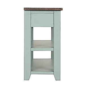 HomSof Console Table 48'' Solid Wood Modern Entryway Sofa Side Table with 3 Storage Drawers and 2 Shelves Green
