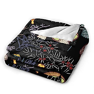 ARTIEMASTER Dark Wild Forest Mushrooms Customized Blanket Soft and Lightweight Flannel Throw Suitable for Use in Bed, Living Room and Travel 80"x60" for Audlt