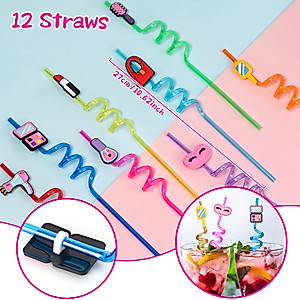 KELENO 110 Pink Party Favors Princess Birthday Supplies Straw Bubble Silicone Bracelet Keychain Tattoo Sticker Girl Kid Toy Gift Goodie Bag Stuffer Filler Makeup Party Decorations