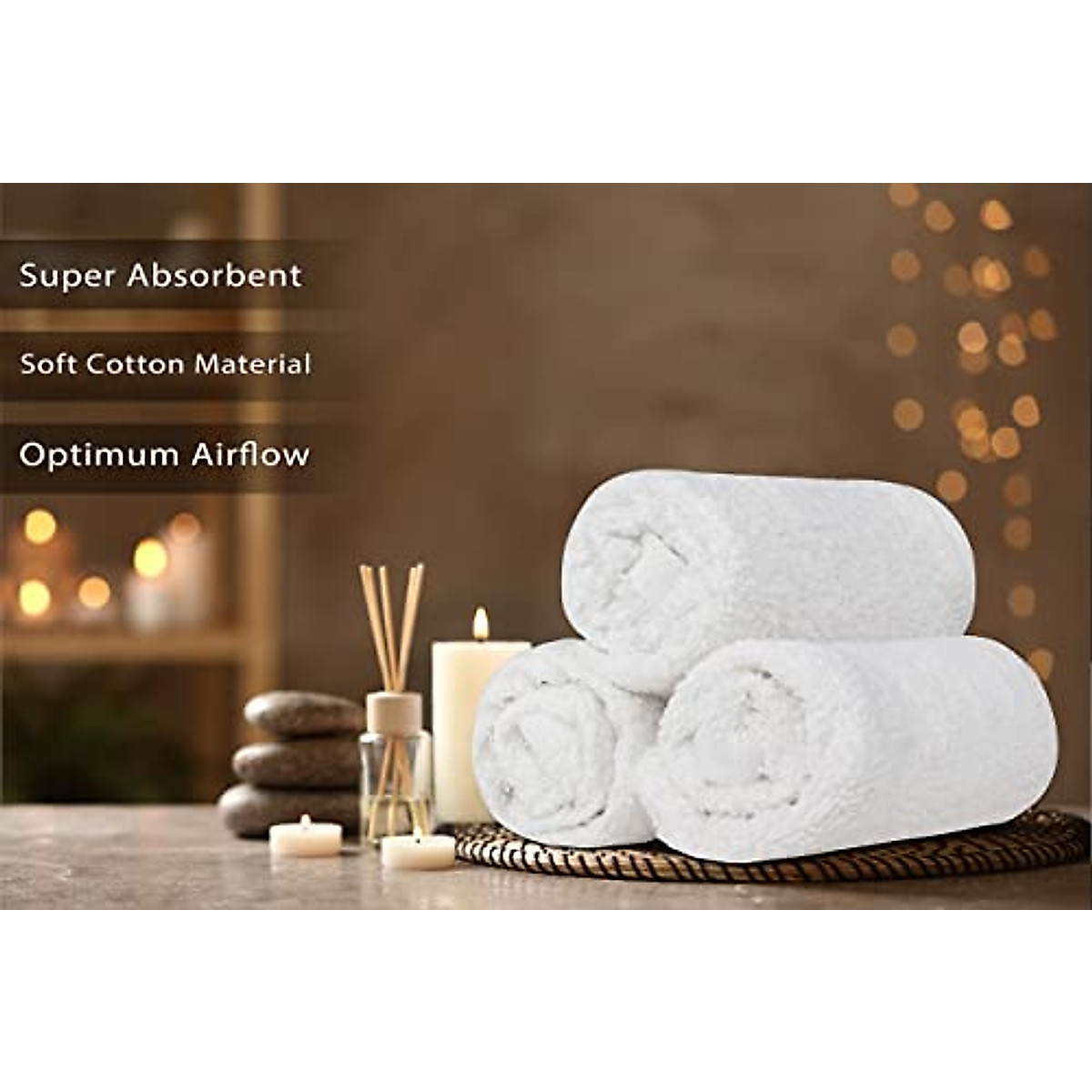 Marlin Linens Cotton Salon Towels 15x25, Soft & Super Absorbent White Terry Towels 24 Pack, Beauty Salon, Hair, Spa, Face, Gym Towel, Hand Towel Non-Bleach Lightweight Bulk Towel