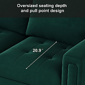 Belffin Velvet Modular Loveseat Sofa Couch 2 Seater Sofa Love Seats for Small Space Green