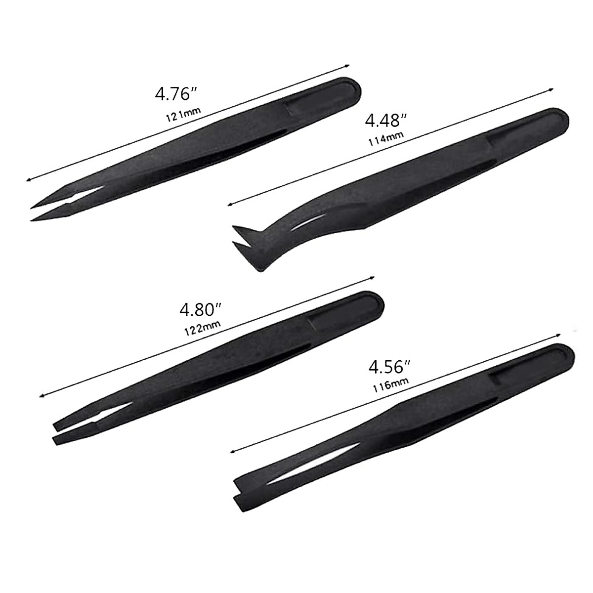 Putty 10PCS Plastic Scraper Tool + 4PSC Precision Anti-static Tweezers, Scratch Free Cleaning Pen-Shaped Scraper Tool Stiff Multipurpose for Tight Spaces Scraper Small Plastic Scraper Tool