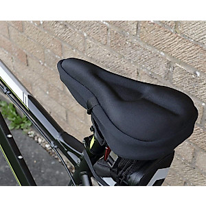 Zacro Bike Seat Cushion - Gel Padded Cover for Men Women Comfort, Extra Soft Exercise Bicycle Compatible with Peloton, Stationary or Cruiser Seats