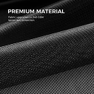 WELKIN RV Awning Sun Shade Screen, (7' x 9'), Black Mesh Screen Sunshade, UV Sun Blocker Canopy Complete Kits for Motorhome Camping Trailer