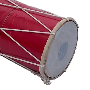 Handmade Wooden & Leather Classical Indian Folk Tabla Drum Set Hand Percussion Drums World Musical Instruments Punjabi Dhol Dholak Dholki 10 x 6 Inches Fun Birthday Housewarming Gift Ideas