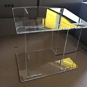 Clear Acrylic Podium Stand,Tabletop Acrylic Podium Pulpit Lectern for Churches, Professional Portable Presentation Podium Lectern with Wide Reading