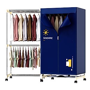 Portable Clothes Dryer, Portable Dryers for Laundry 1000W Double Layers Drying Machine Stainless Steel Portable Dryer for Apartments Home Dorms Travel RVs with Timer and Fabric Cover CHOCHOYAH