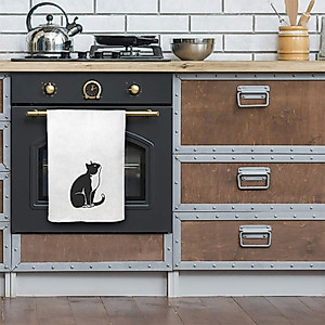 Style In Print Custom Decor Flour Kitchen Towels Tuxedo Cat Black White B Pets Cats Cleaning Supplies Dish Towels Design Only
