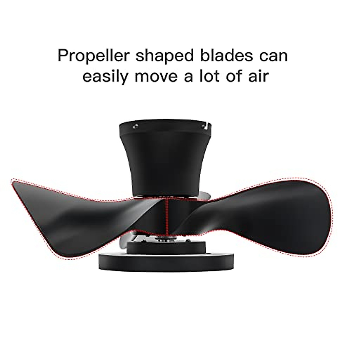 ocioc Quiet Ceiling Fan with LED Light 22 inch Large Air Volume Remote Control for Kitchen Bedroom Dining room Patio